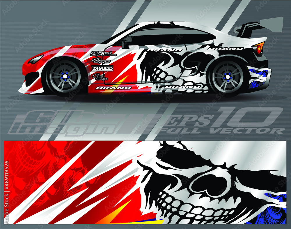 Graphic abstract stripe racing background designs for vehicle, rally ...