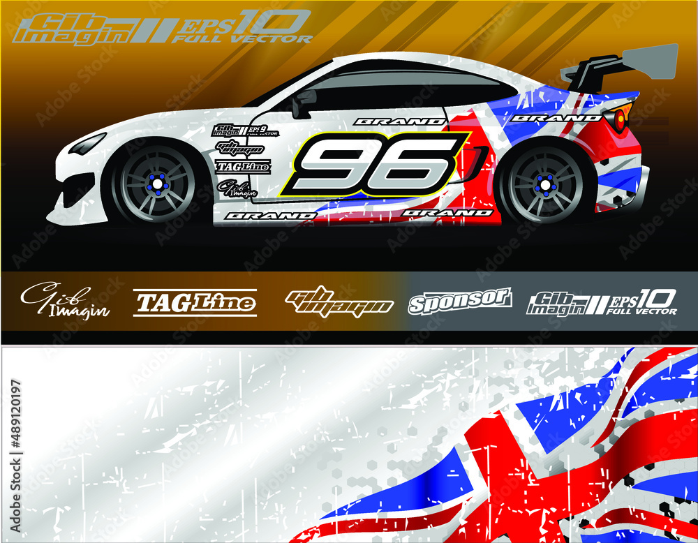 Graphic abstract stripe racing background designs for vehicle, rally ...