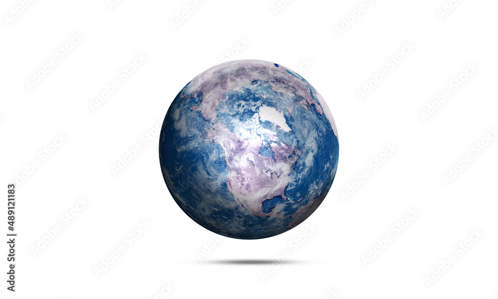 Realistic Earth Planet North America Continent isolated on white ...