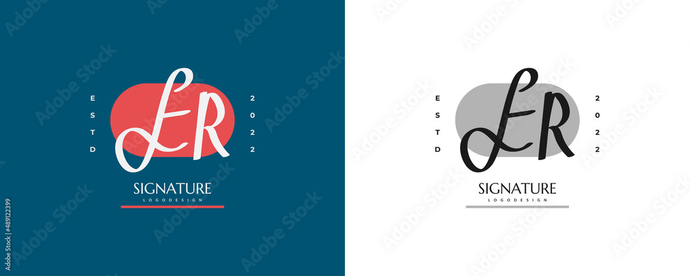 Initial E and R Logo Design with in Elegant and Minimalist Handwriting ...