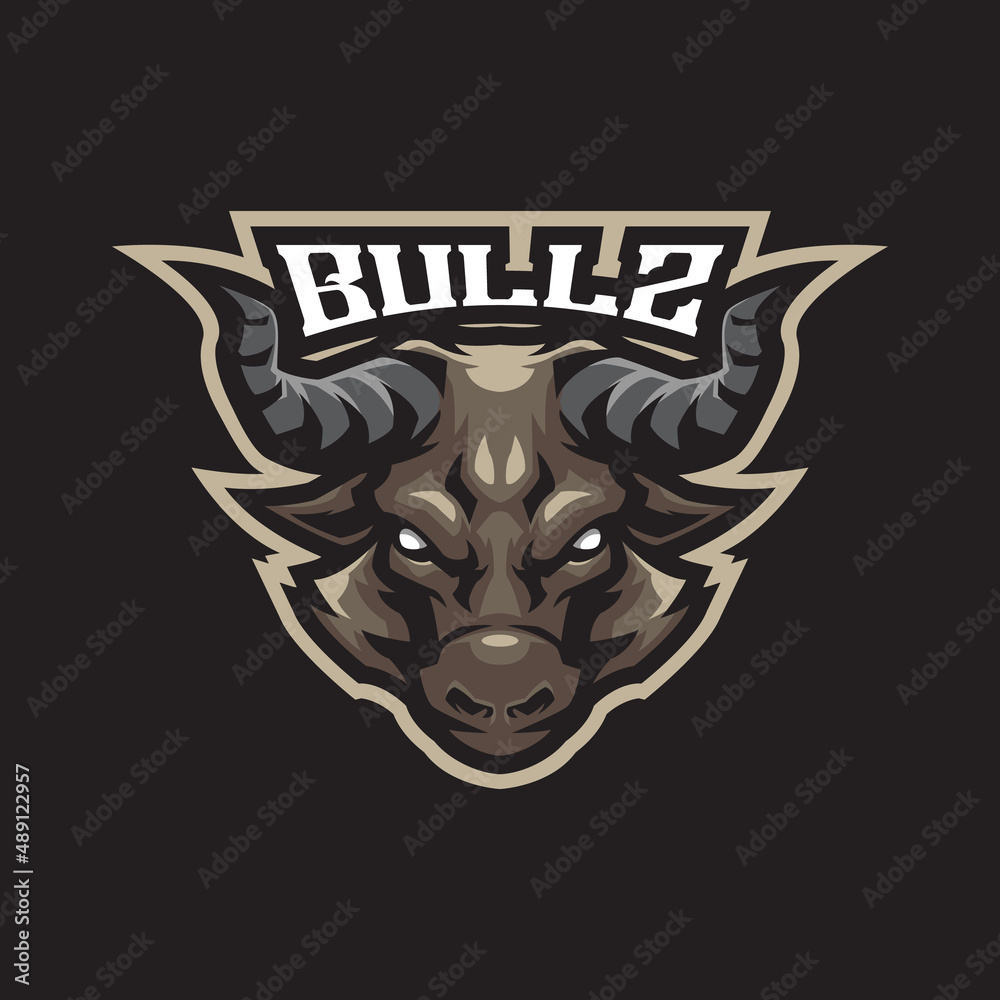 Bull mascot logo design vector with concept style for badge, emblem and ...