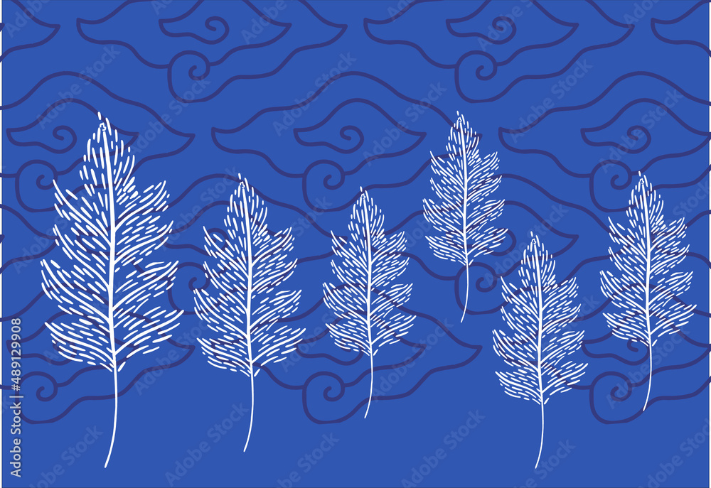 Motif Mega Mendung, batik motif typical of West Java Indonesia, curved ...