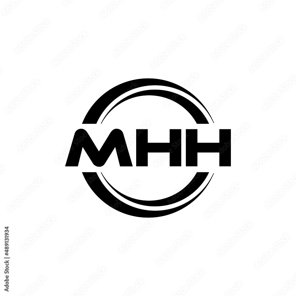 MHH letter logo design with white background in illustrator, vector ...