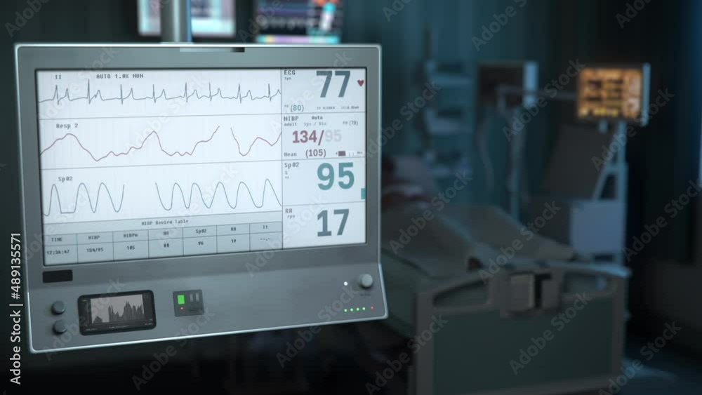 Modern technology used for patient health monitoring at the hospital ...