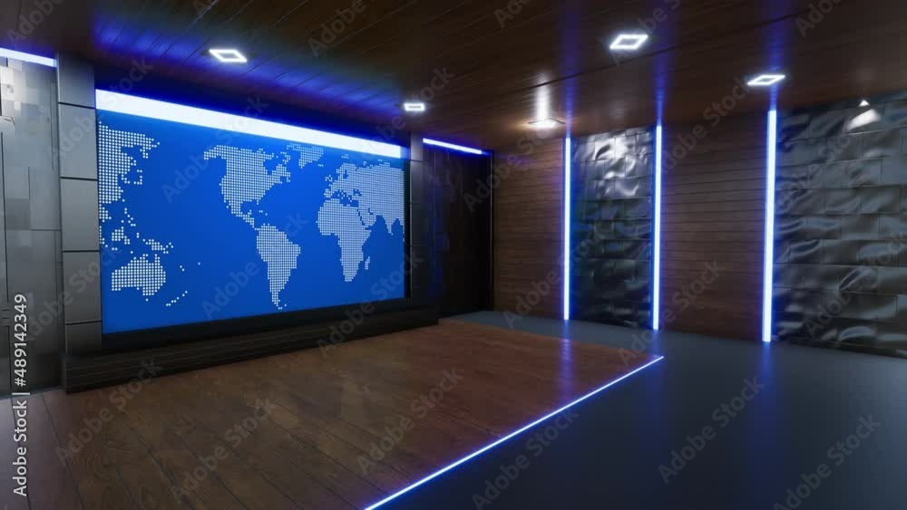News Studio, Backdrop For TV Shows .TV On Wall.3D Virtual News Studio ...