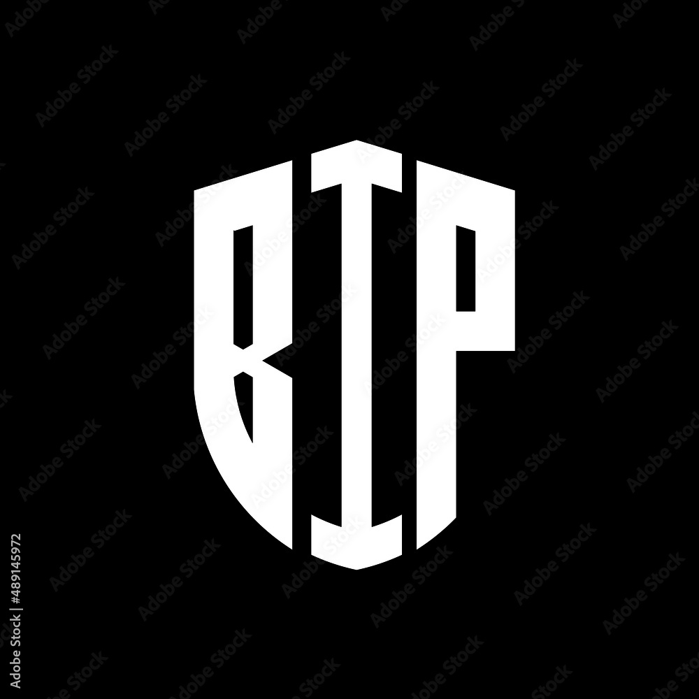 BIP letter logo design. BIP modern letter logo with black background ...