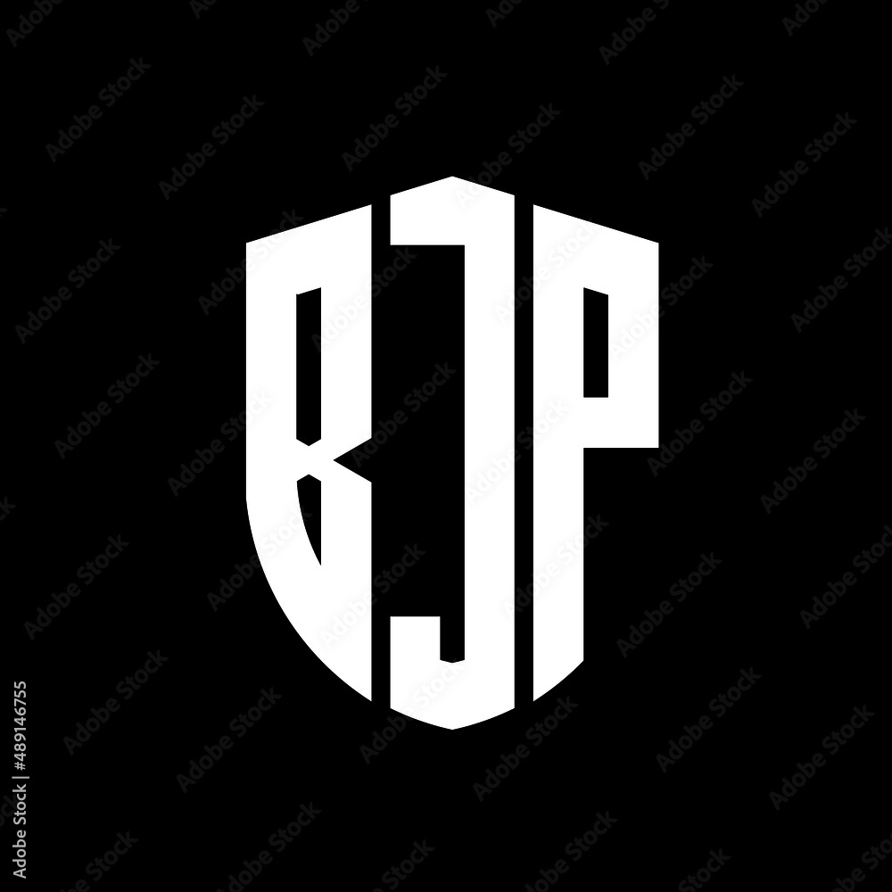 BJP letter logo design. BJP modern letter logo with black background ...
