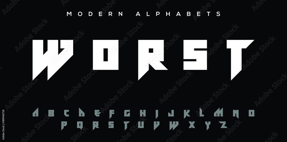 WORST Elegant TECH alphabets letter set design and modern minimal ...