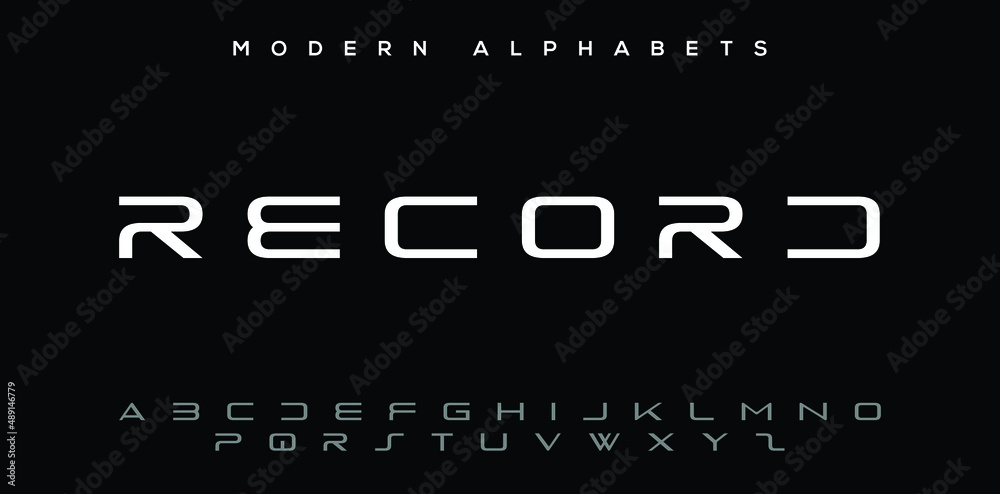 RECORD Elegant TECH alphabets letter set design and modern minimal ...
