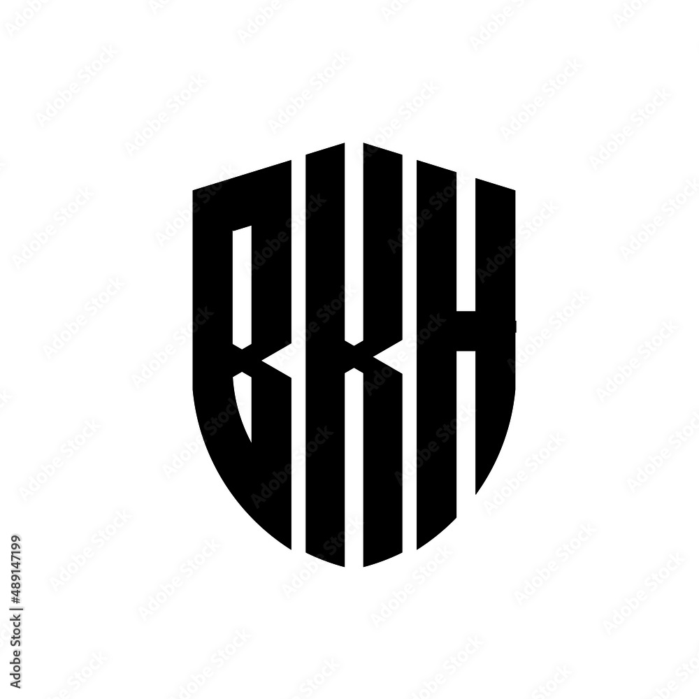 BKH letter logo design. BKH modern letter logo with black background ...