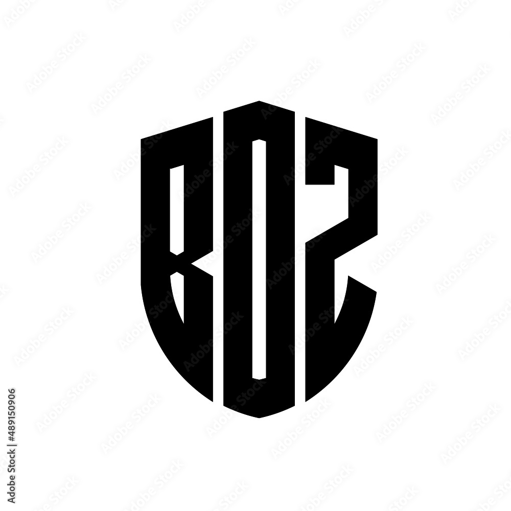 BOZ letter logo design. BOZ modern letter logo with black background ...