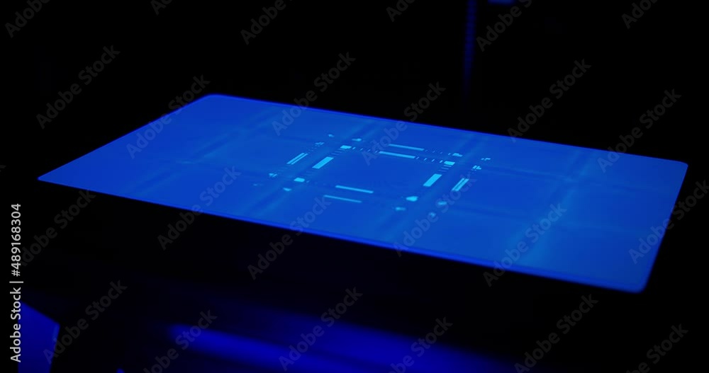 MSLA 3D Printer screen. A screen of MSLA 3D printer running, msaking UV ...