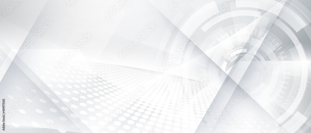 Modern gray and white abstract technology background design vector ...