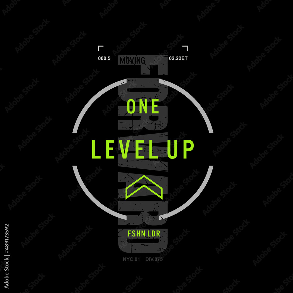 one level up typography graphic for print t shirt, vector illustration ...