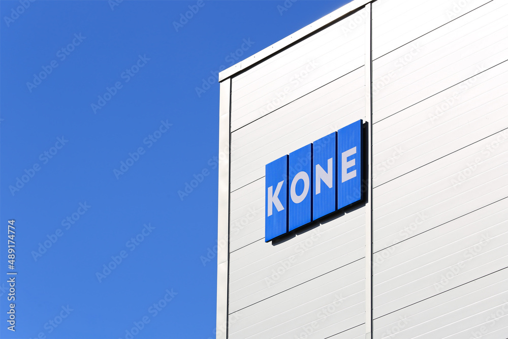KONE Logo at KONE People Flow Center Building in Hyvinkää, Finland, and ...
