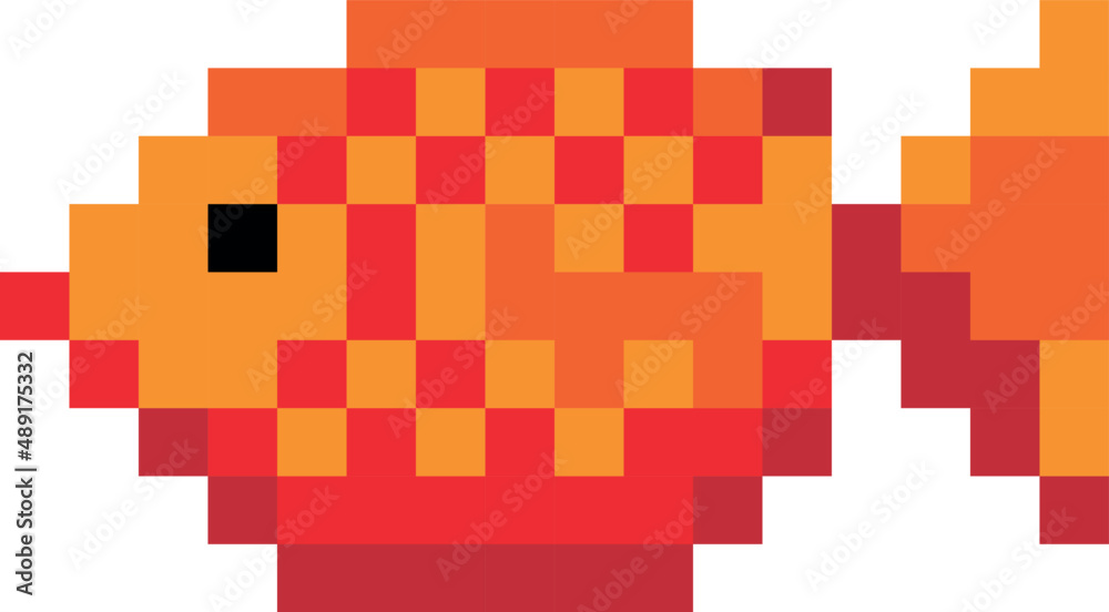 Fish Pixel art on a white background. Pixel art. Vector illustration ...