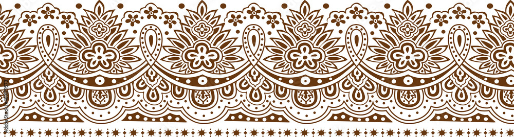 Ornate paisley banner floral design Stock Vector | Adobe Stock