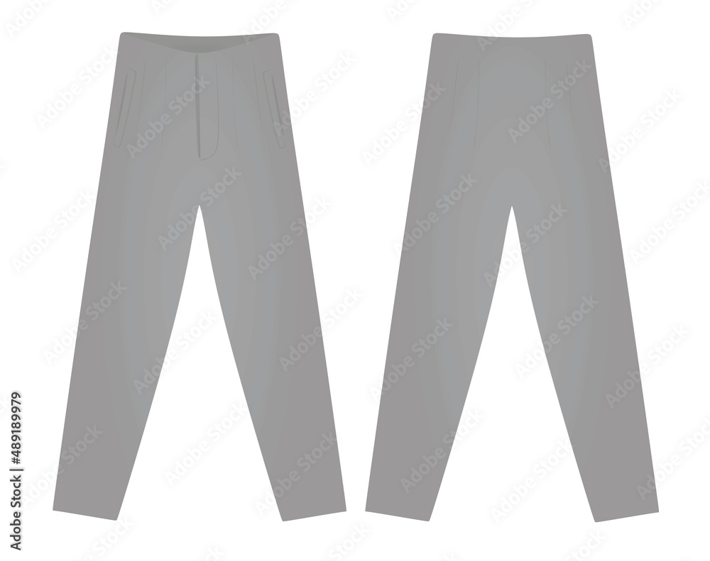 Grey wide pants. vector illustration Stock Vector | Adobe Stock