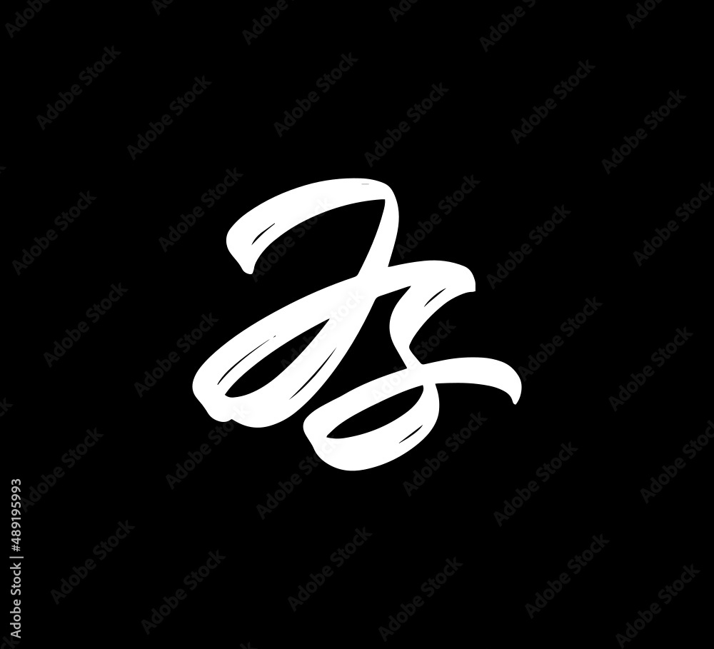 White Vector Letters Logo Brush Handlettering Calligraphy Style In ...