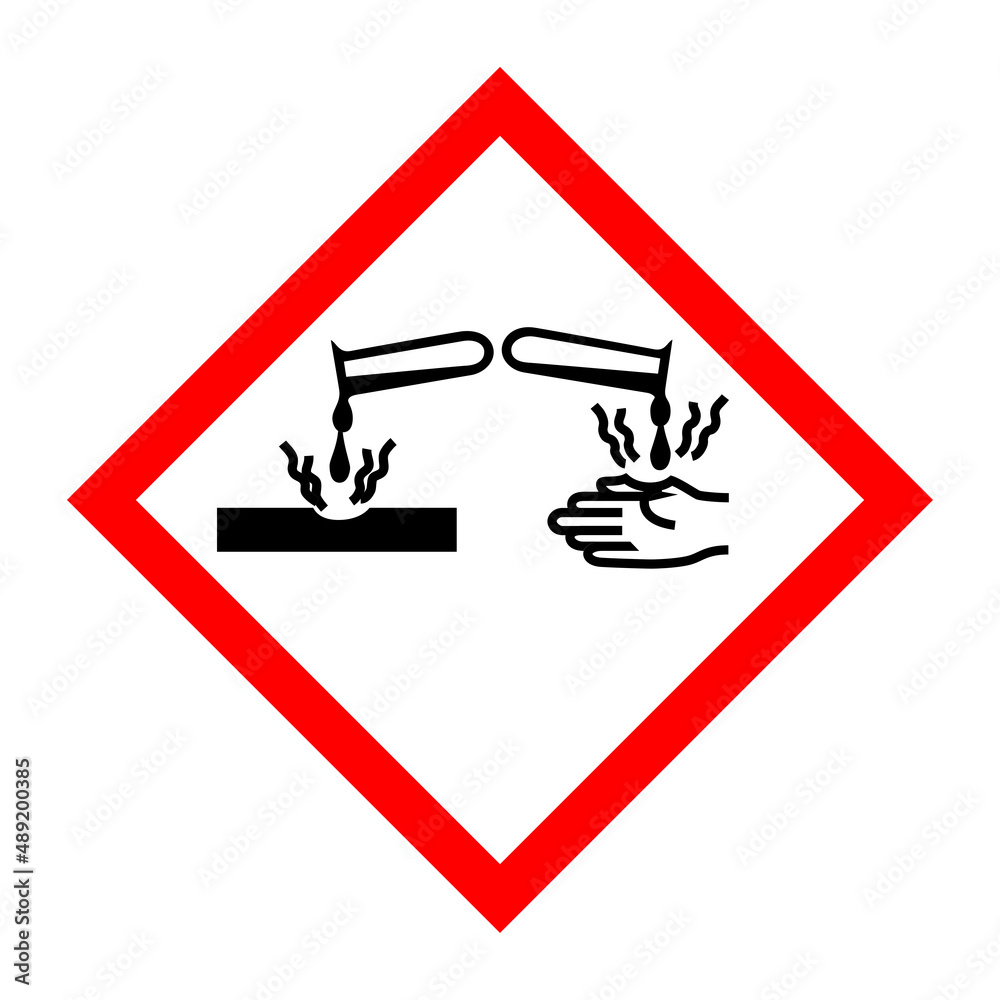 Pictogram for corrosive substances Stock Illustration | Adobe Stock