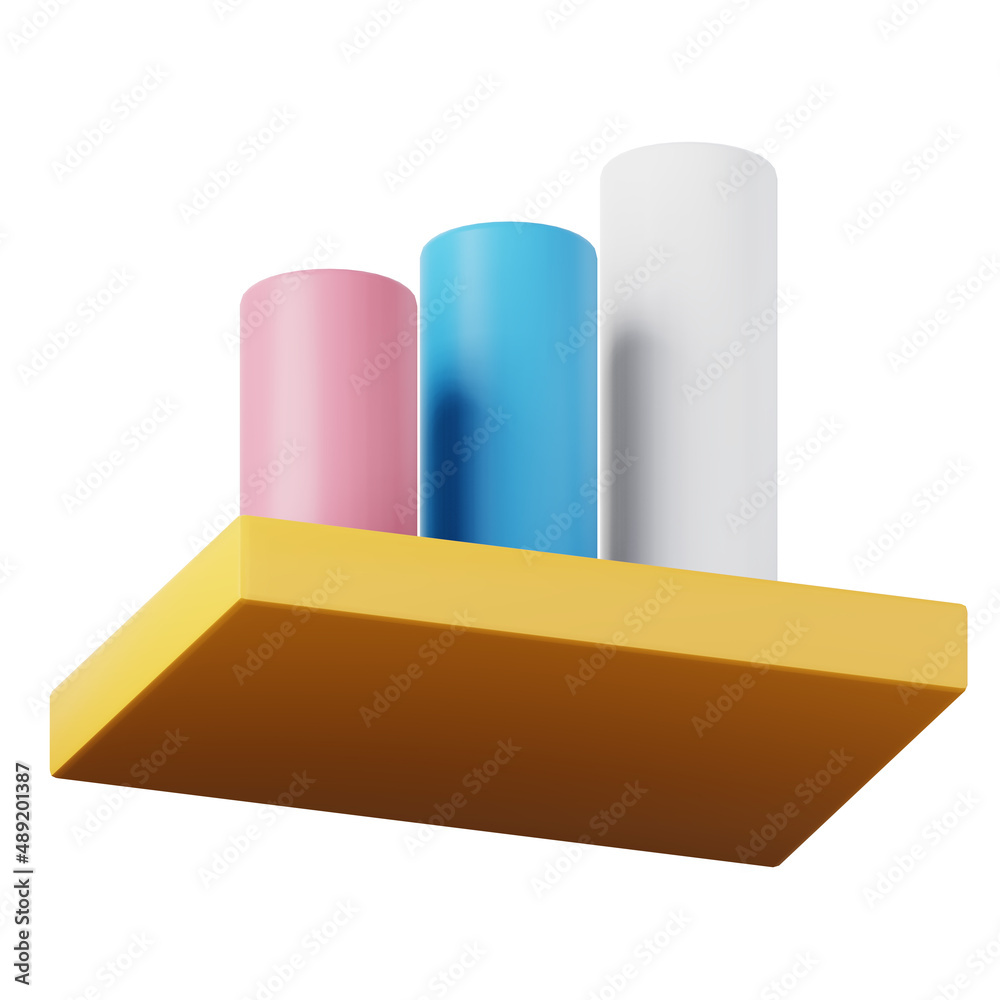 Infographic diagram stack high quality 3D render illustration icon ...