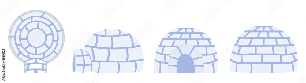 Igloo ice house vector set Stock Vector | Adobe Stock