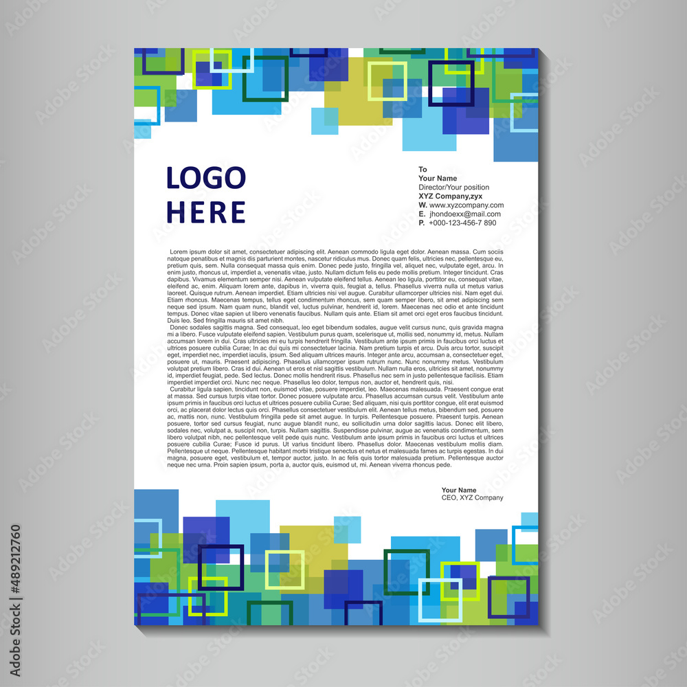 Letterhead design with squares Stock Vector | Adobe Stock