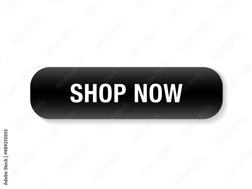 Shop now black simple button. 3d shop now sign isolated. Stock Vector ...