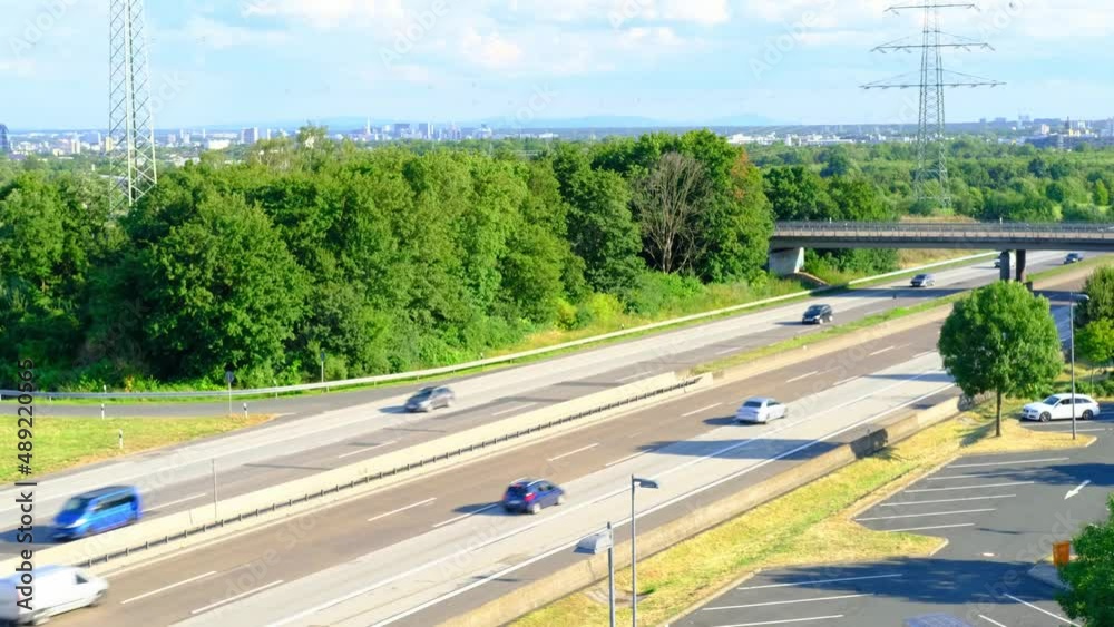 view from observation tower at Taunusblick service station on A5 ...