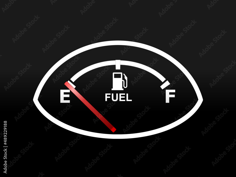Vetor de Fuel empty sign. Gas tank gauge. Car petrol meter E. Energy ...