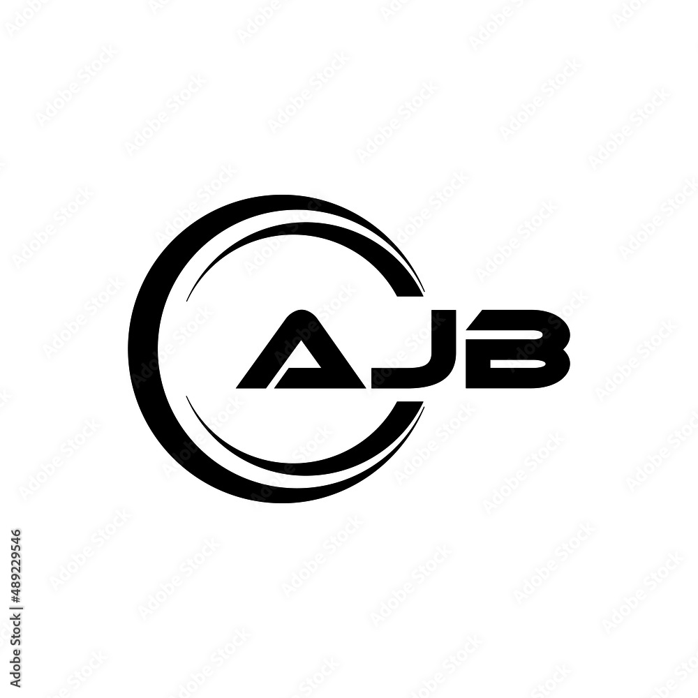 AJB letter logo design with white background in illustrator, cube logo ...