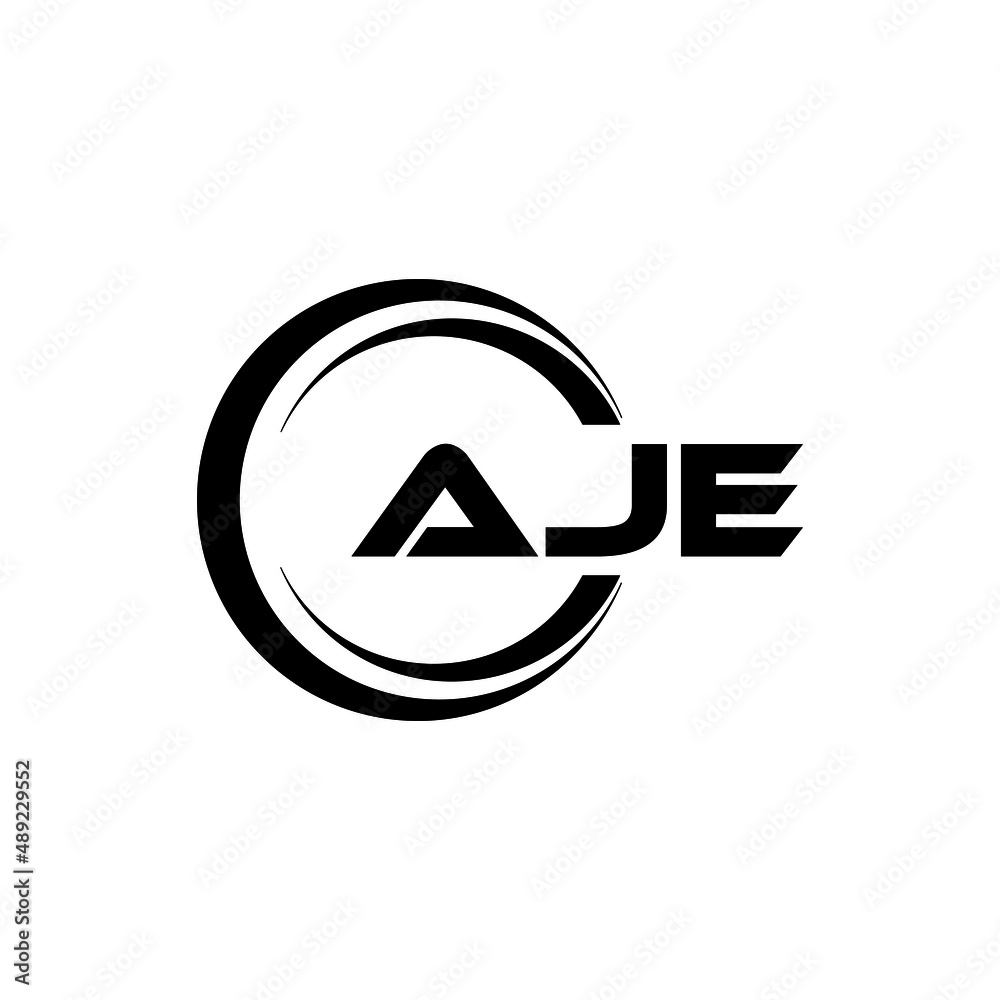 AJE letter logo design with white background in illustrator, cube logo ...