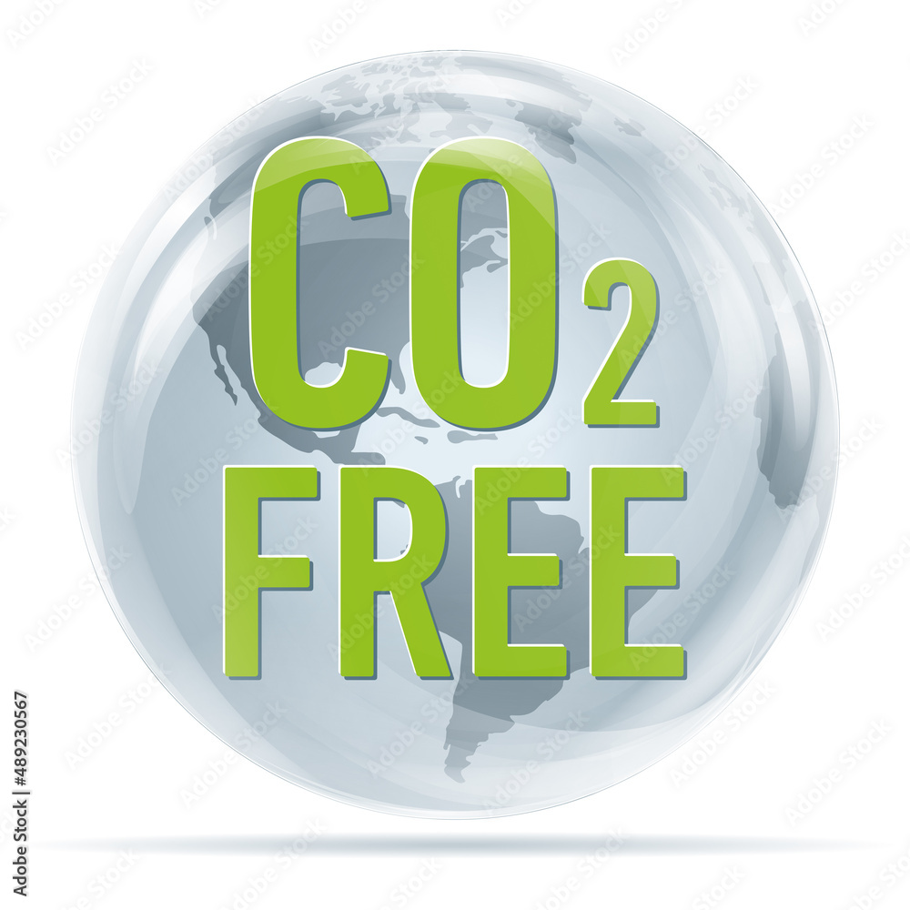Symbol zero emission CO2 in the world purified air Stock Vector | Adobe ...