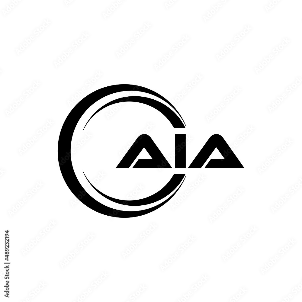 AIA letter logo design with white background in illustrator, cube logo ...