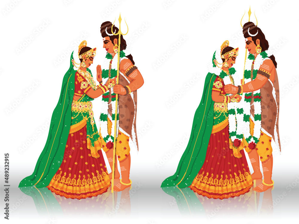 Character Of Lord Shiva And Goddess Parvati During Marriage In Two ...