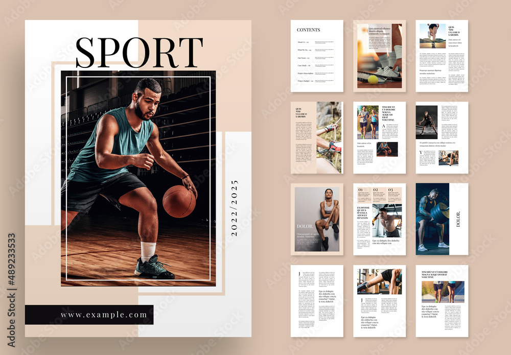 Sport Magazine Layout Stock Template | Adobe Stock