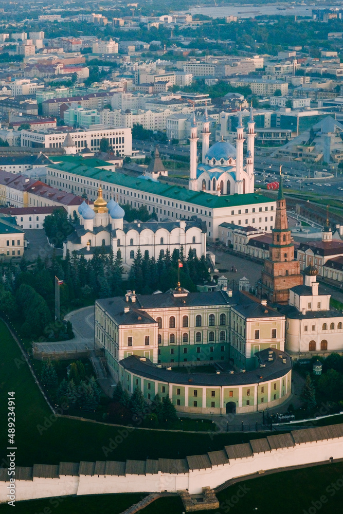 Panoramic summer shot from above of Kazan Kremlin. Tatarstan, Russia ...