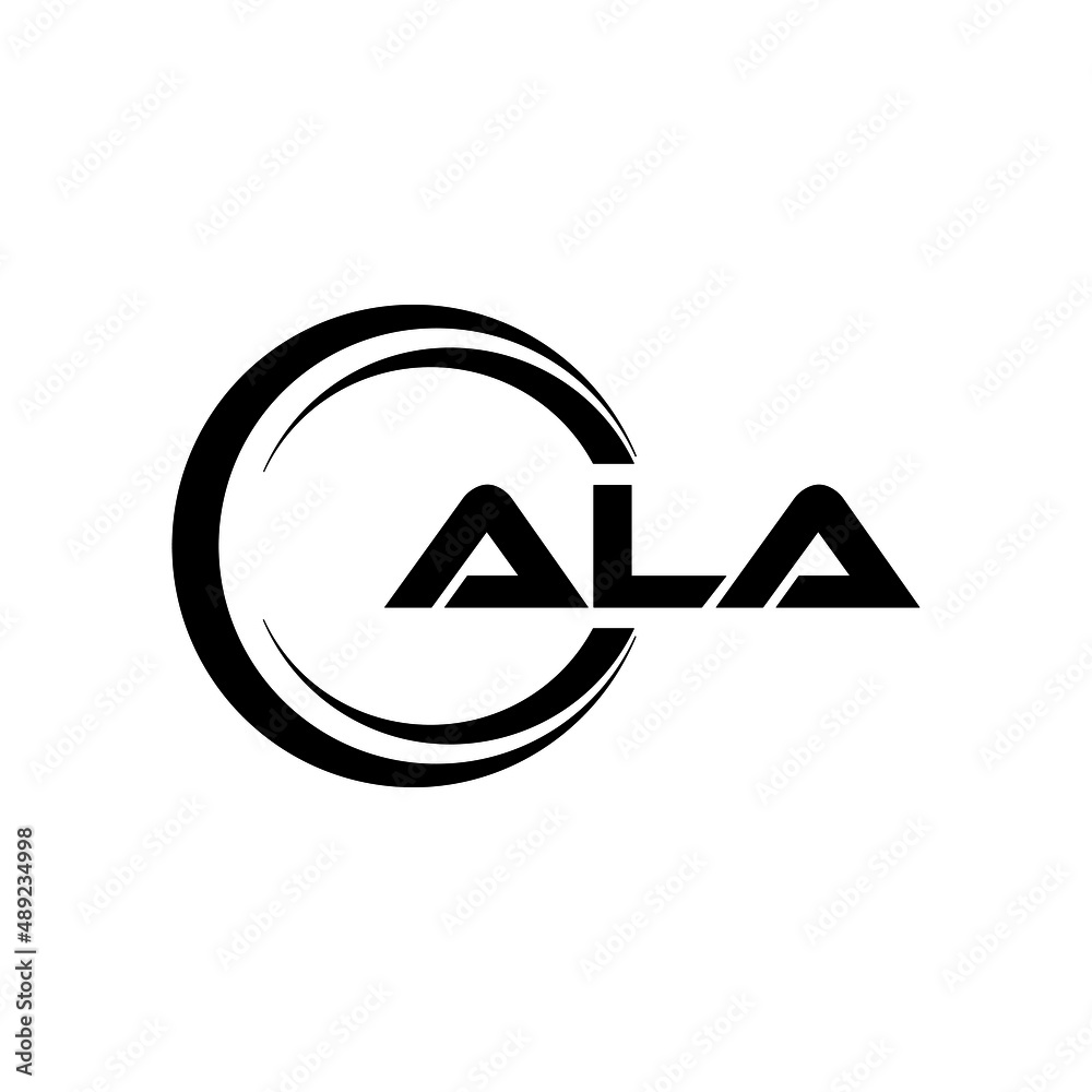 ALA letter logo design with white background in illustrator, cube logo ...