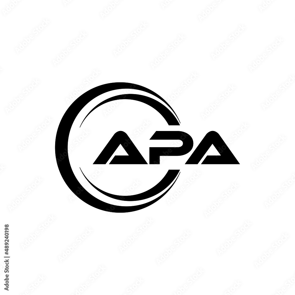 APA letter logo design with white background in illustrator, cube logo ...