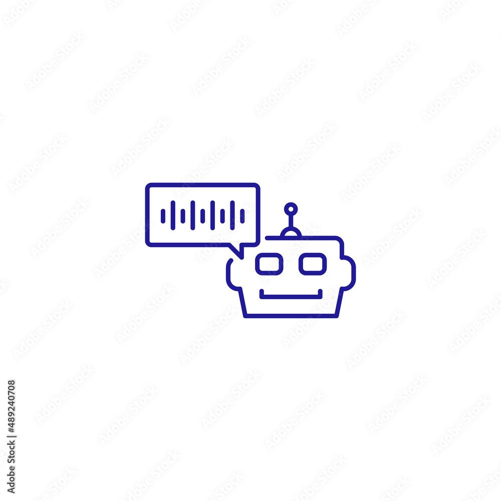 Chatbot ai man speak line icon. Chat bot robot talk Stock Vector ...
