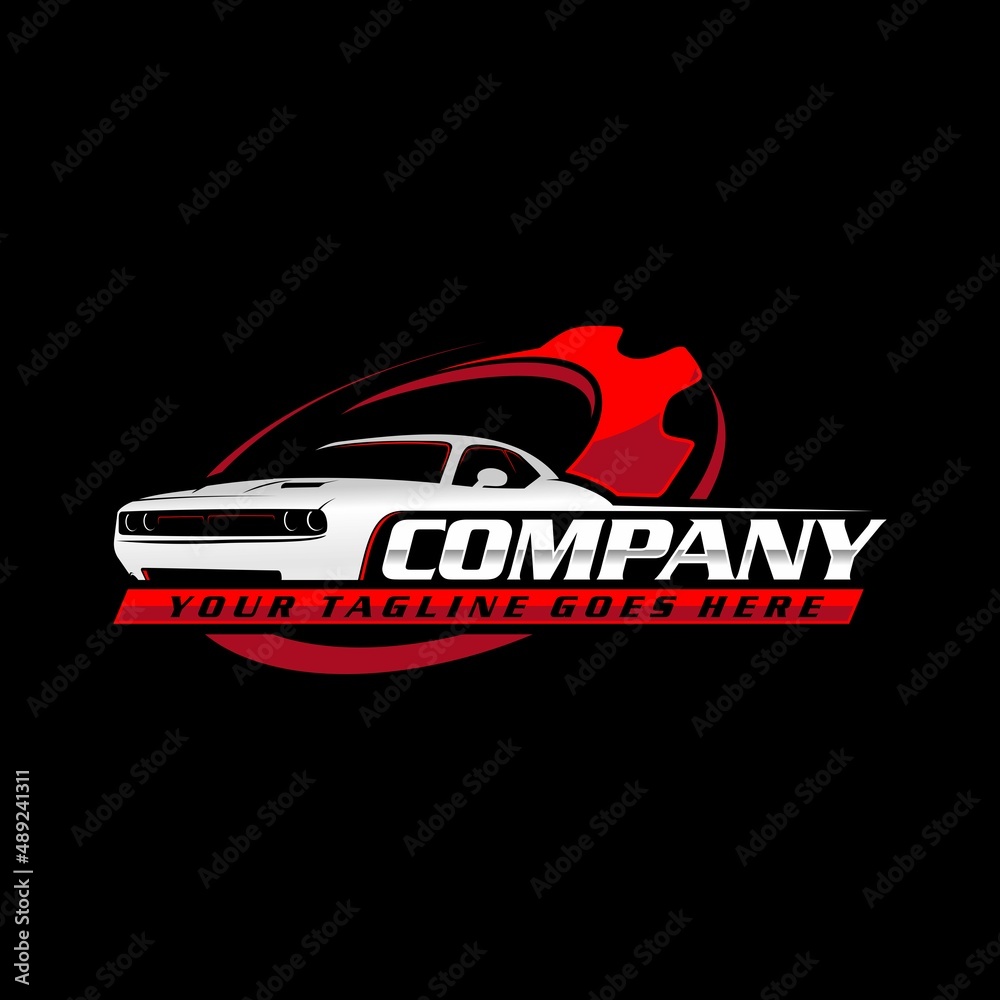 car repair logo with black background Stock Vector | Adobe Stock