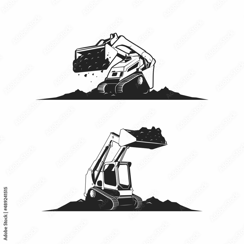 mini track loader silhouette Stock Vector | Adobe Stock