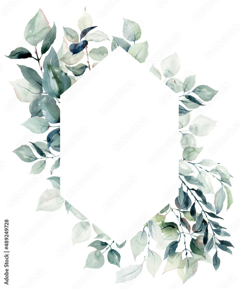 Frame with leaves Stock Illustration | Adobe Stock