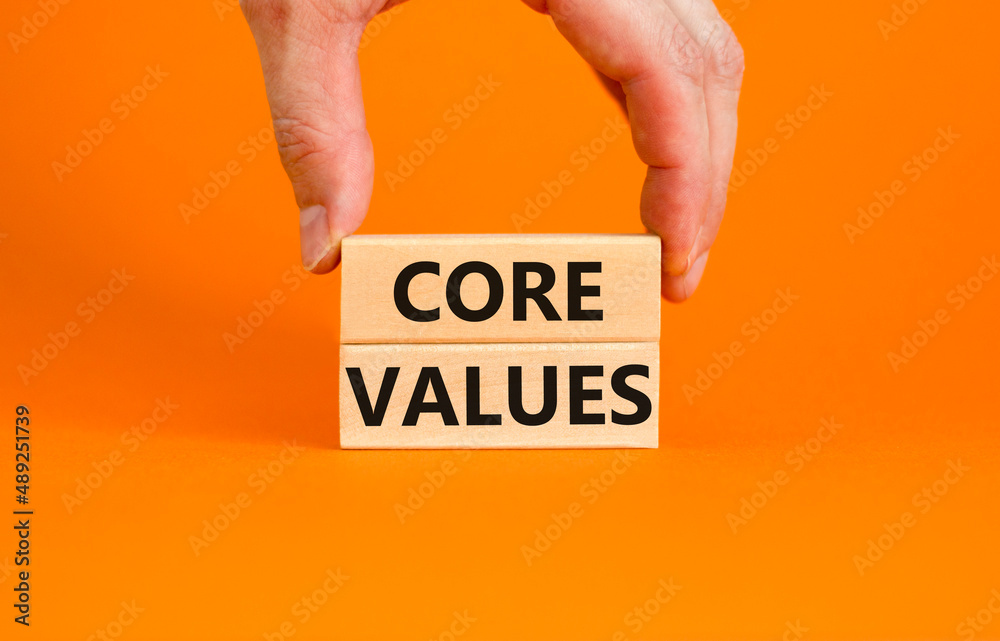 Core values symbol. Concept words Core values on wooden blocks on a ... Core values symbol. Concept words Core values on wooden blocks on a ...