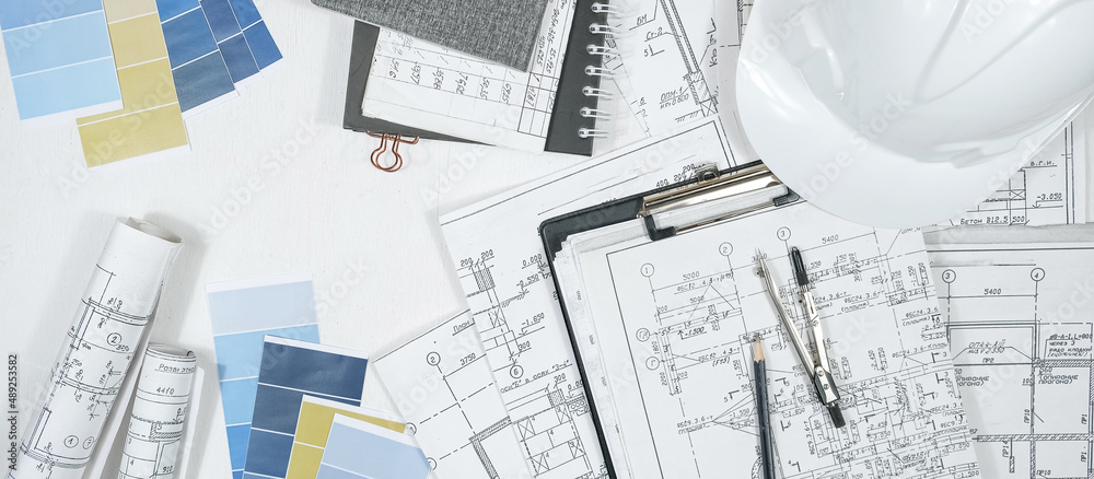 architect design working drawing sketch plans blueprints and making ...