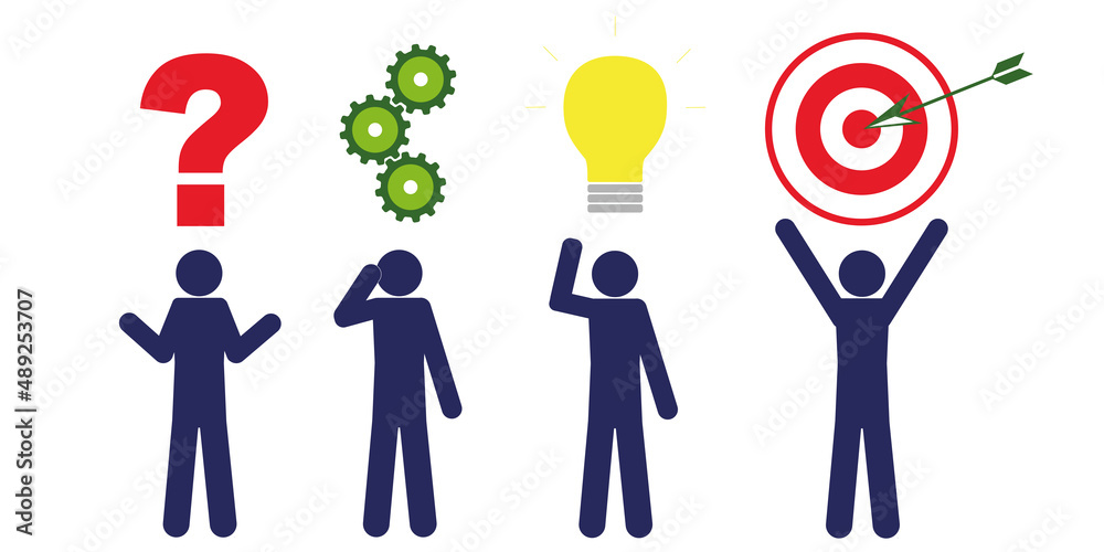 Vecteur Stock Strichmännchen mit funktions- und umsetzung symbolen ...