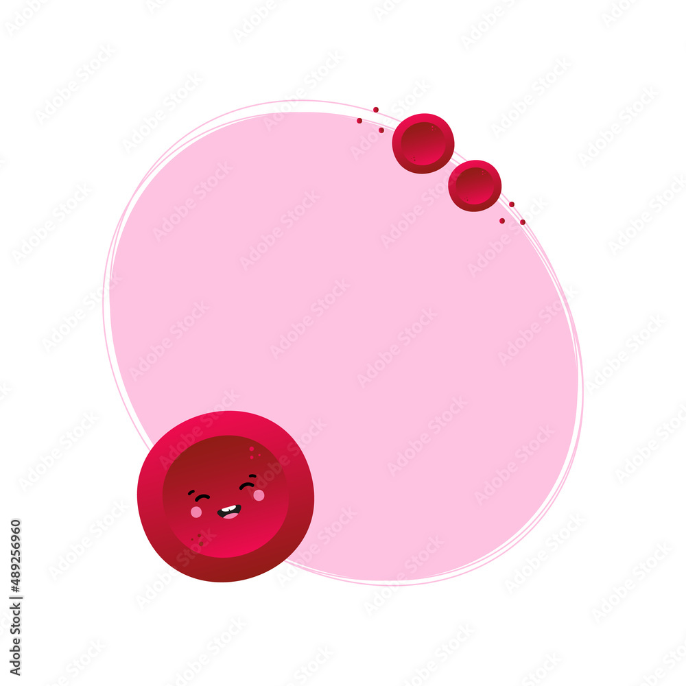 Cute cartoon style red blood cell, erythrocyte character with oval ...