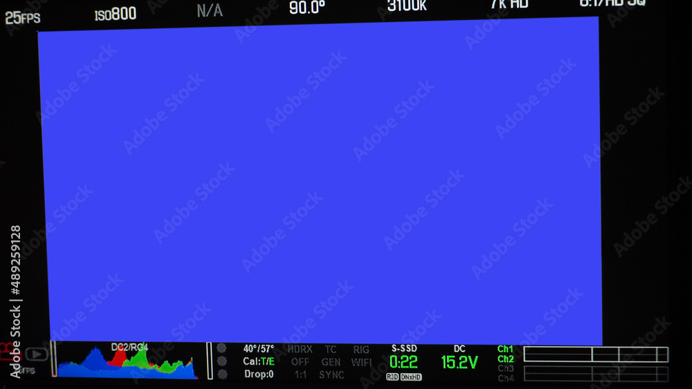 Video recording interface. VDO production recording camera viewfinder ...