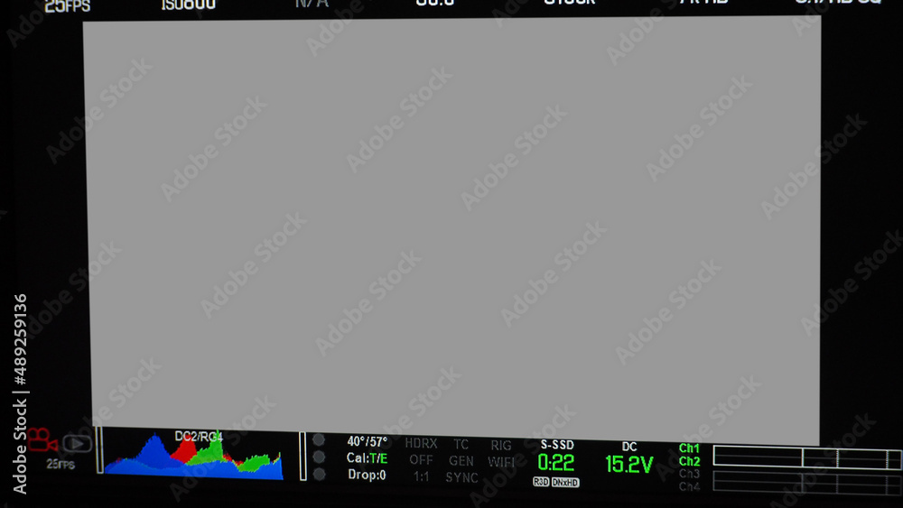 Video recording interface. VDO production recording camera viewfinder ...