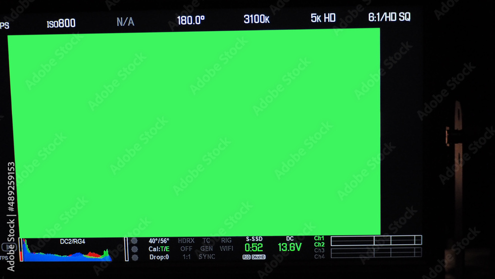 Video recording interface. VDO production recording camera viewfinder ...